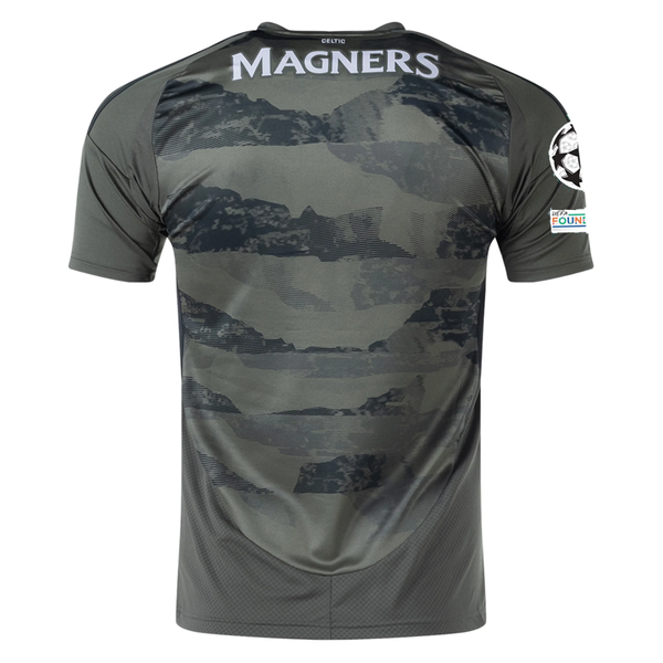 adidas Celtic Third Jersey w/ Champions League Patches 24/25 (Army Gre ...