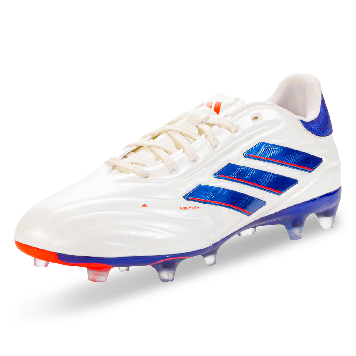 adidas Copa Pure 2 Elite FG (White/Lucid Blue/Solar Red) - Soccer Wearhouse