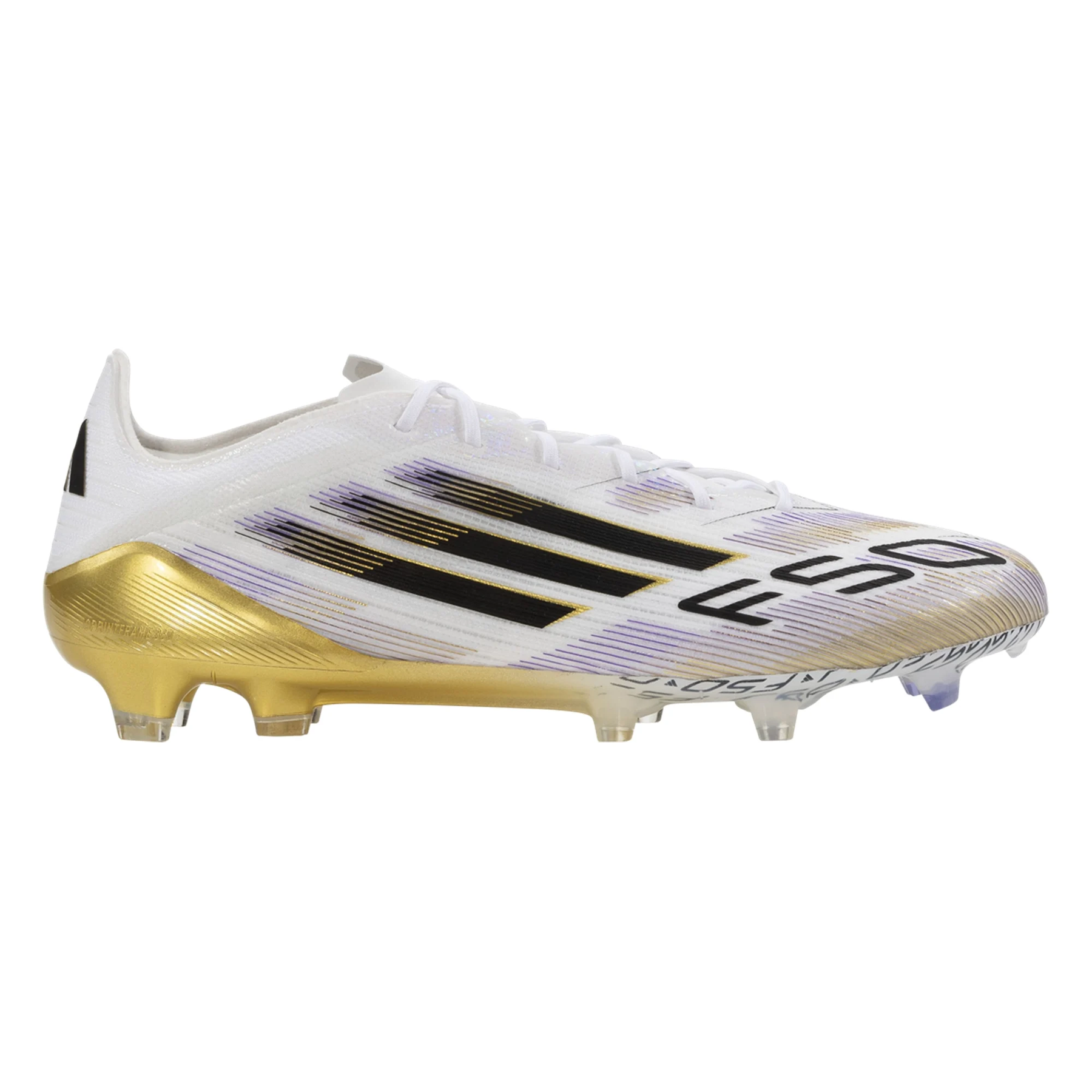 adidas F50 Elite Firm Ground Soccer Cleats (White/Black/Gold Metallic ...