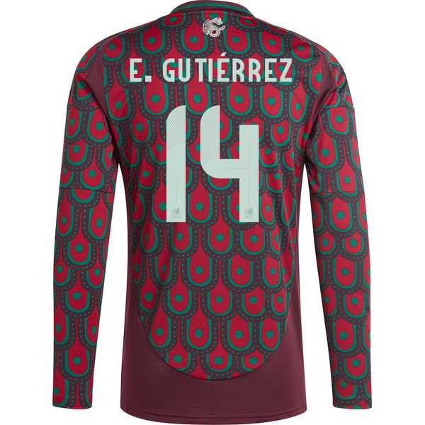 adidas Mens Mexico Erick Gutiérrez Home Long Sleeve Jersey 24/25 (Mult ...