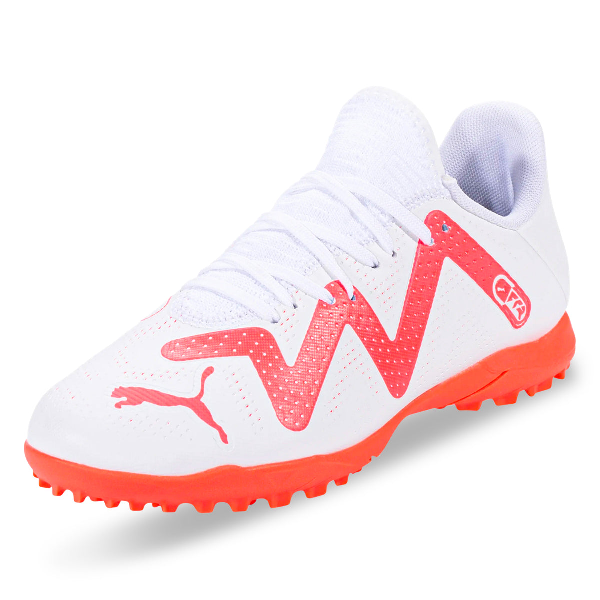 Puma Jr. Future Play TT Turf Soccer Shoes (Puma White/Fire Orchid ...