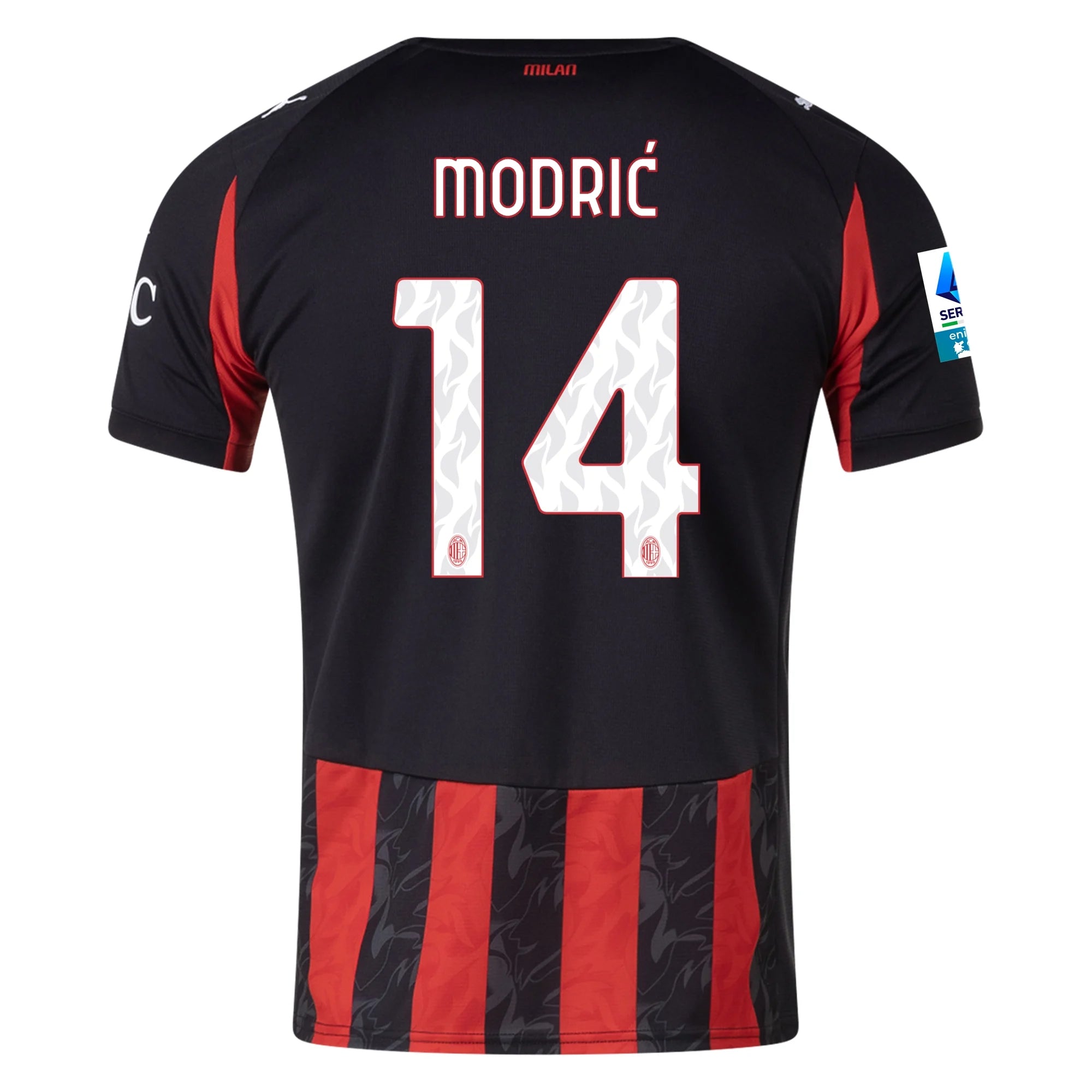 Puma AC Milan Luka Modric Home Jersey w/ Serie A Patch 25/26 (Red/Blac ...