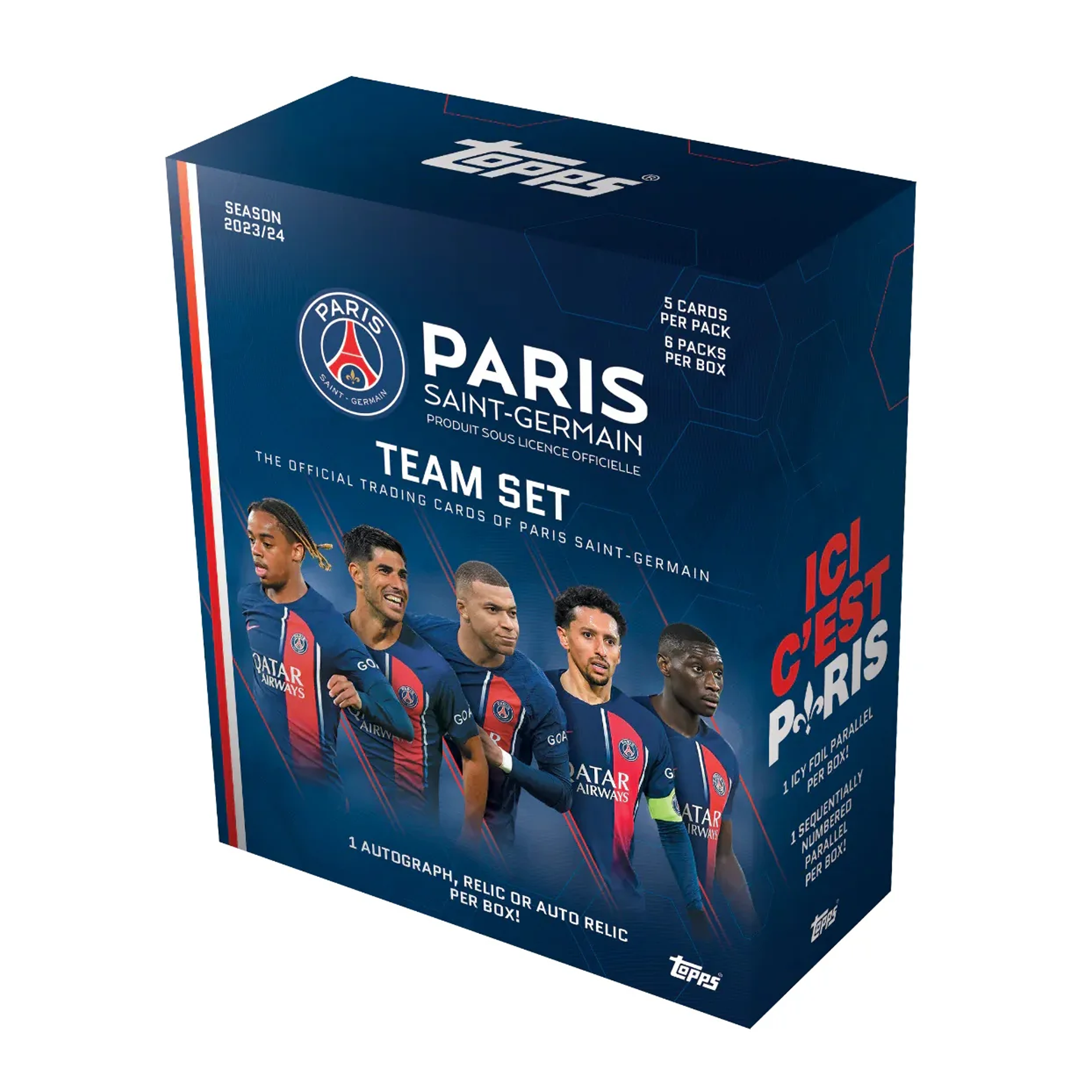 Topps Paris Saint-Germain Official Team Set Trading Cards 23/24 w/ 1 G - Soccer Wearhouse