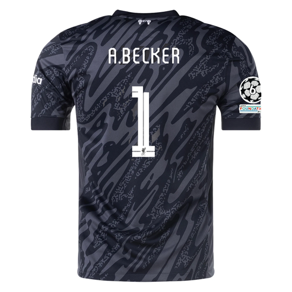 Nike Liverpool Allison Becker Goalkeeper Jersey w/ Champions League Pa ...