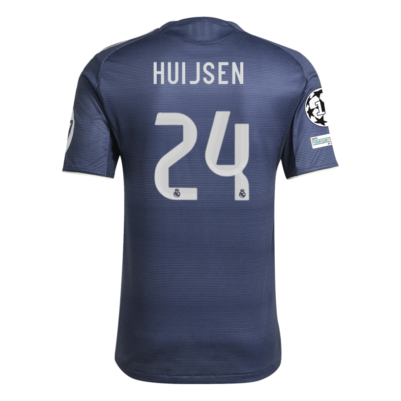 adidas Dean Huijsen Real Madrid Authentic Away Jersey 25/26 w/ Champio