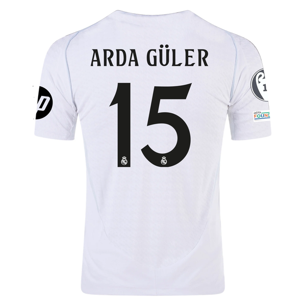 adidas Real Madrid Authentic Arda Guler Home Jersey w/ Champions Leagu ...