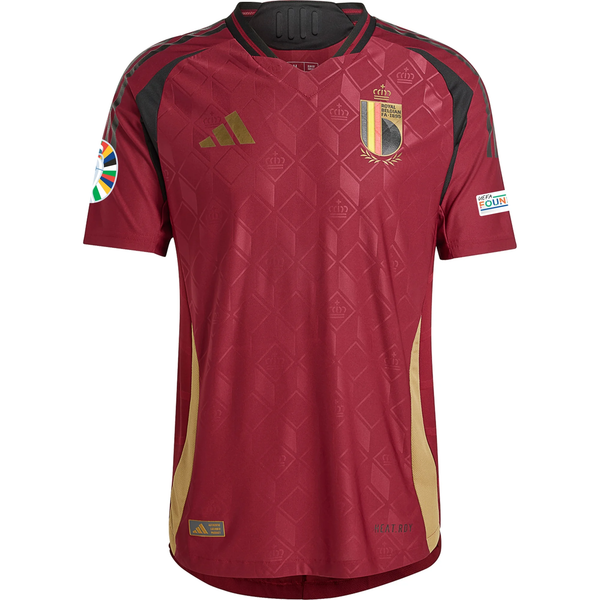 adidas Belgium Authentic Home Jersey w/ Euro 2024 Patches 24/25 (Burgu ...