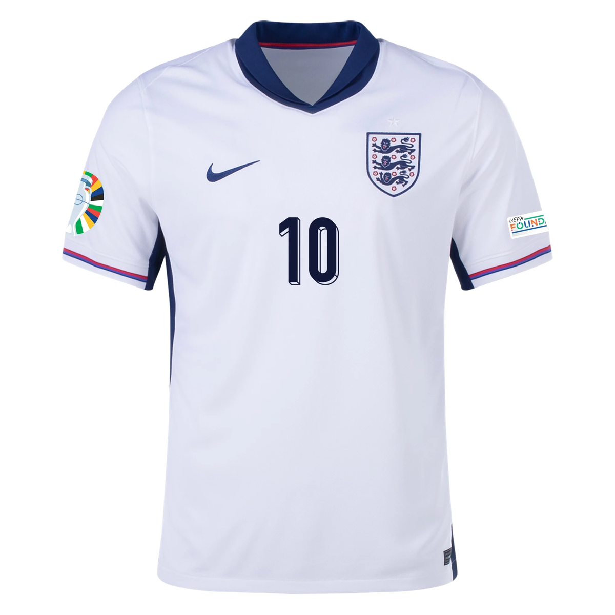 Nike England Jude Belingham Home Jersey w/ Euro 2024 Patches 24/25 (Wh ...