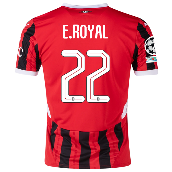 Puma AC Milan Emerson Royal Home Jersey w/ Champions League Patches 24 ...
