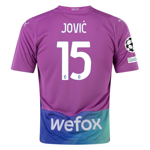 Puma AC Milan Luka Jović Third Jersey w/ Champions League Patches 23/2 ...