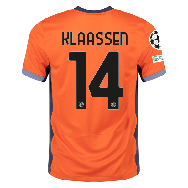 Nike Inter Milan Davy Klaassen Third Jersey w/ Champions League Patche ...