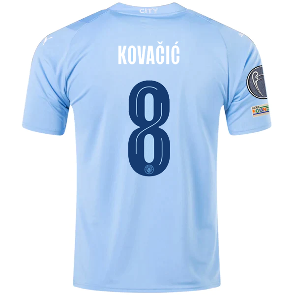 Puma Manchester City Mateo Kovacic Home Jersey w/ Champions League + C - Soccer Wearhouse