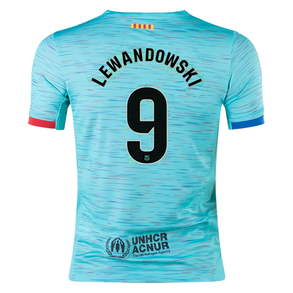 Nike Youth Barcelona Robert Lewandowski Third Jersey 23/24 (Light Aqua ...
