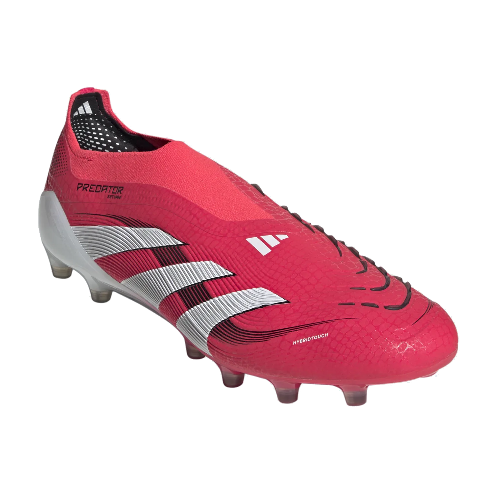 Adidas Predator Elite Laceless AG Soccer Cleats Lucid Red White Black Adidas Predator Elite Laceless AG Soccer Cleats Lucid Red White Black
