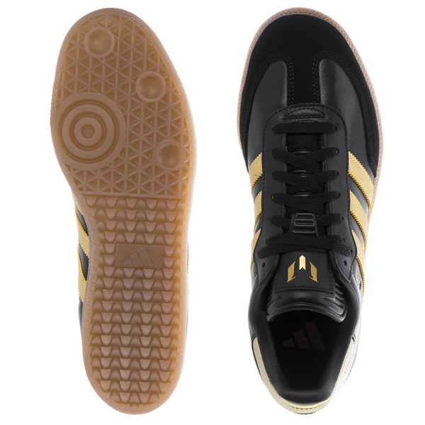 adidas Samba Messi Indoor Soccer Shoes (Black/Gold/Gum) - Soccer Wearhouse