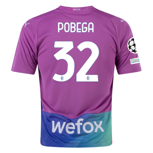 Puma AC Milan Tommaso Pobega Third Jersey w/ Champions League Patches ...