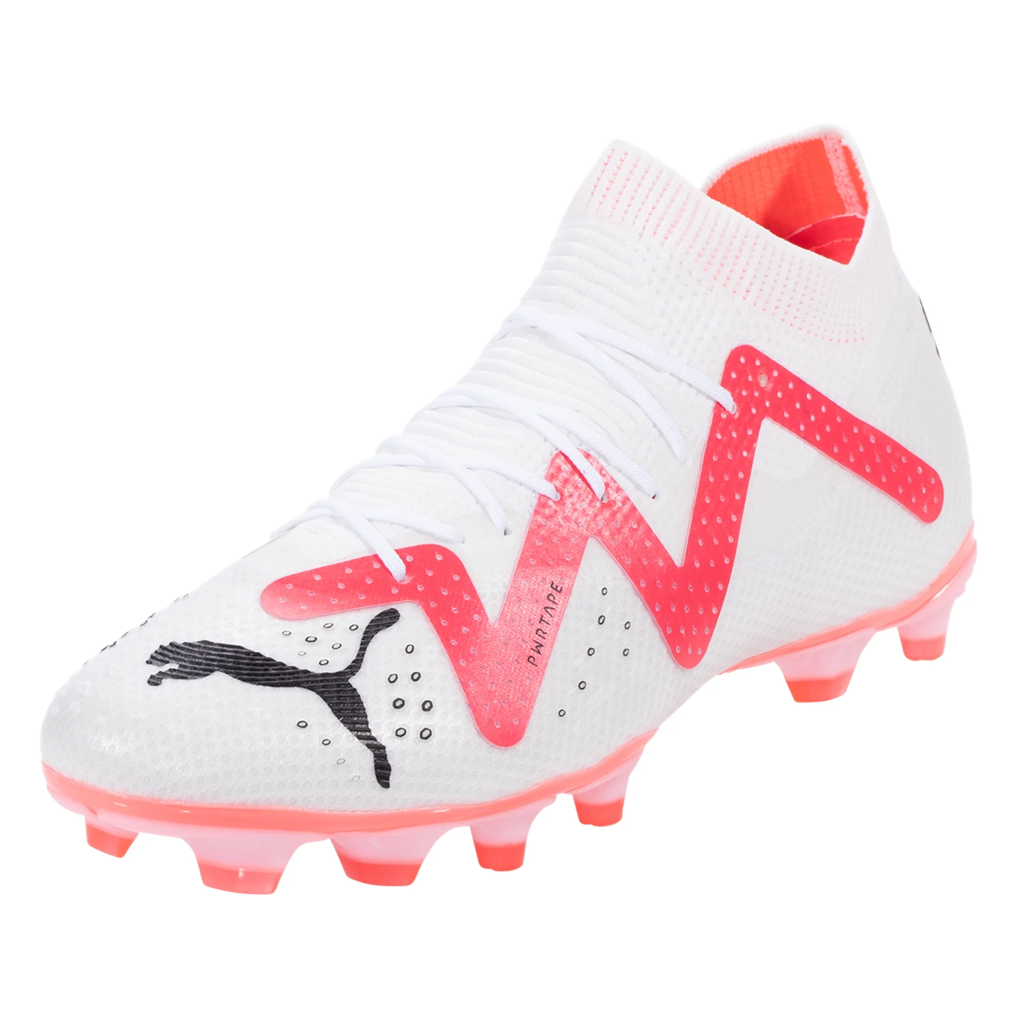 Puma Future Pro FG/AG Soccer Cleats (White/Fire Orchid) - Soccer Wearhouse