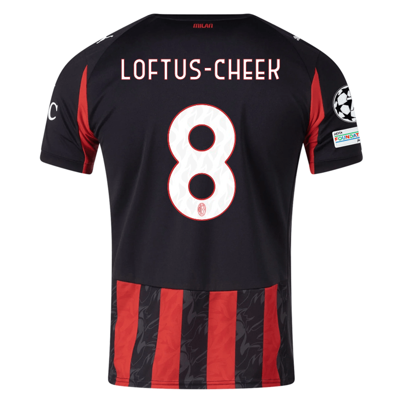 Puma Loftus-Cheek Men's AC Milan Home Jersey w/ Champions League Patch