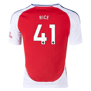 adidas Youth Arsenal Declan Rice Home Jersey 24/25 (Better Scarlet/Whi ...