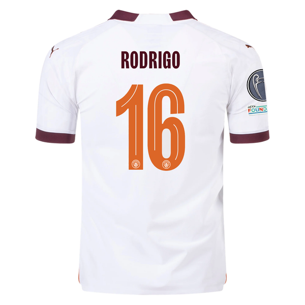 Puma Manchester City Authentic Rodrigo Away Jersey w/ Champions League ...