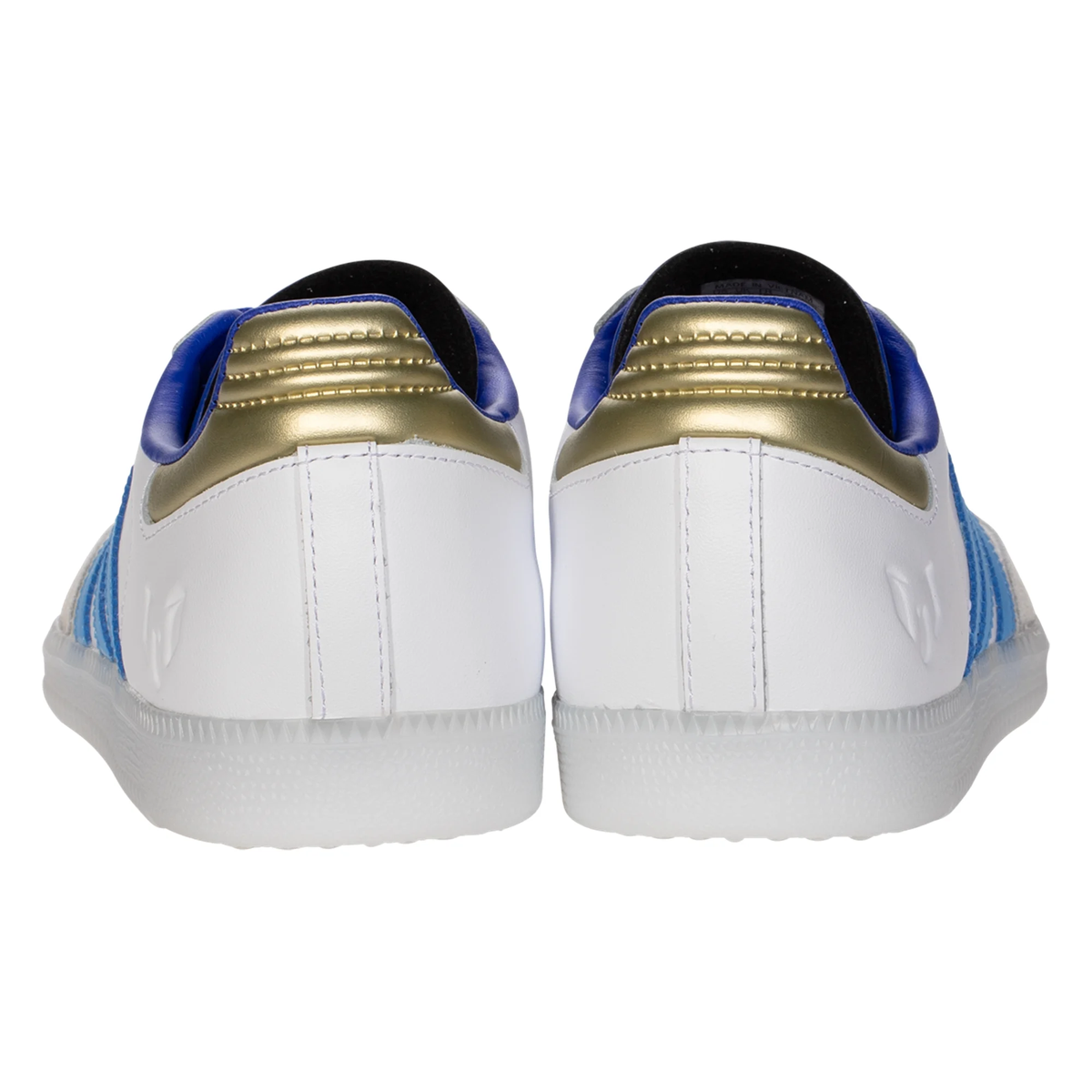 adidas Samba Messi Soccer Shoes (White/Gold/Sky Blue) - Soccer Wearhouse