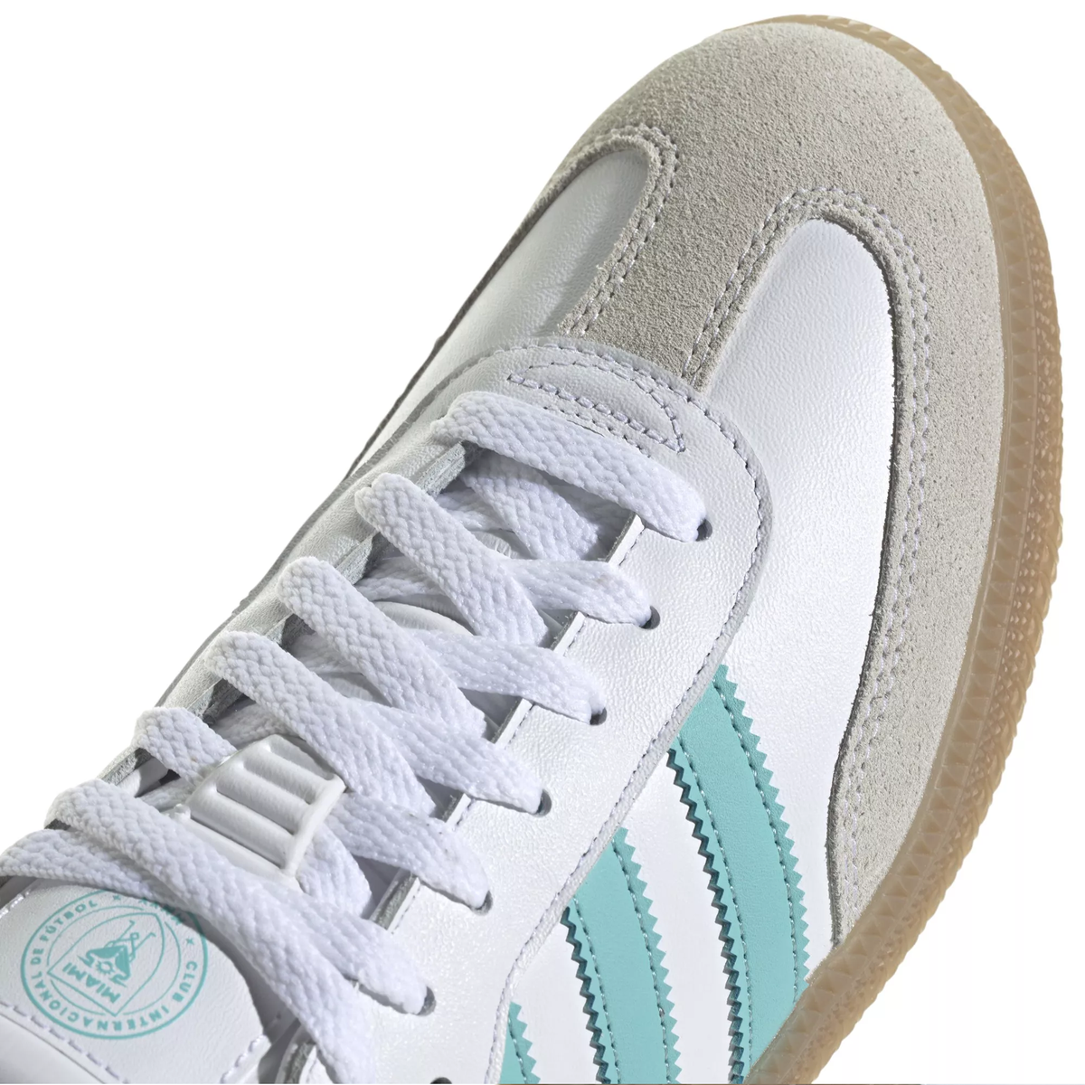 adidas Samba Inter Miami Indoor Soccer Shoes (White/Mint/Gum) - Soccer ...