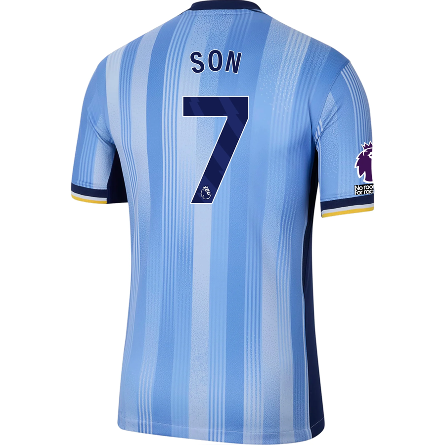 Nike Tottenham Son Heung-min Away Jersey w/ EPL + No Room For Racism P - Soccer Wearhouse