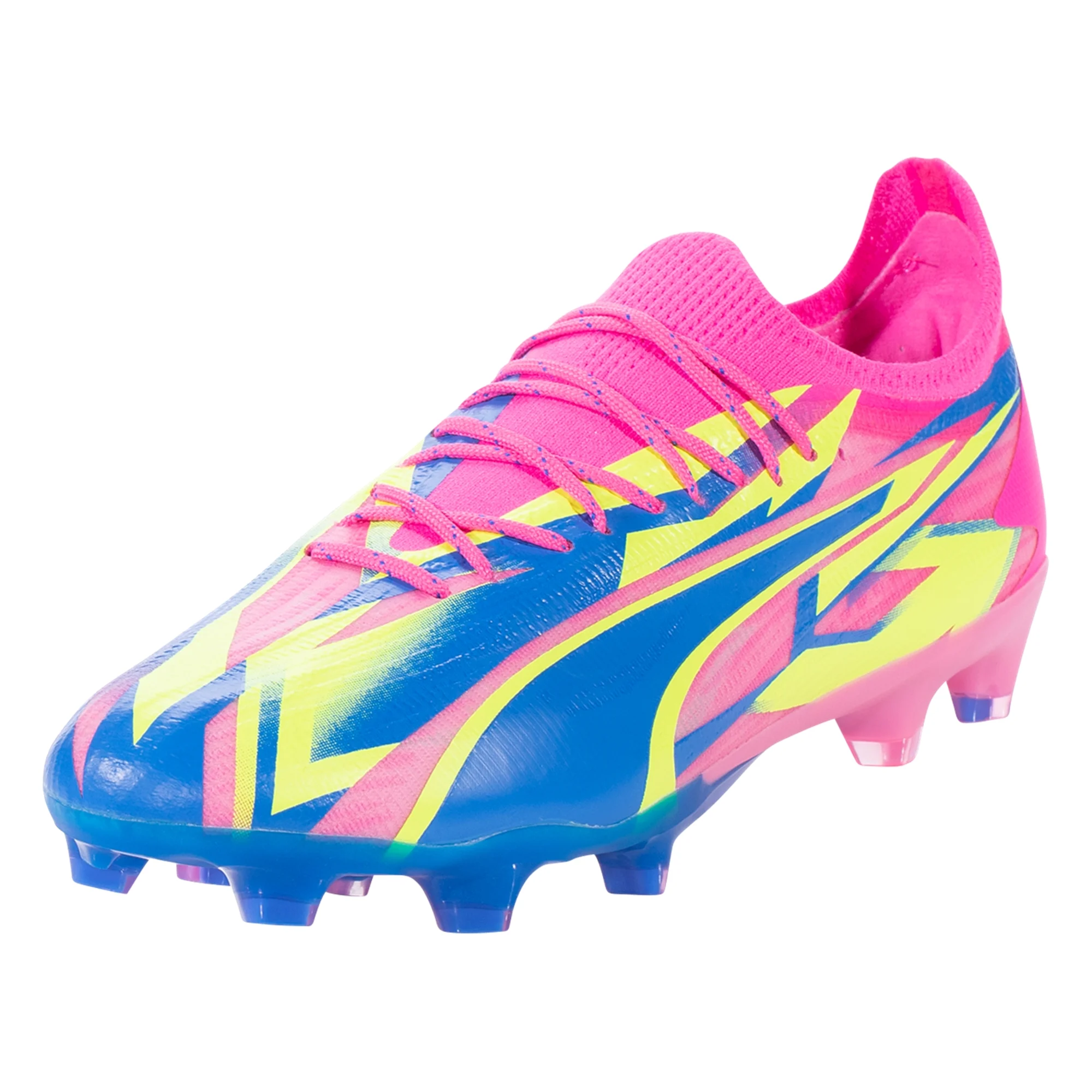 Puma Ultra Ultimate Energy FG/AG Soccer Cleats (Pink/Ultra Blue/Yellow ...