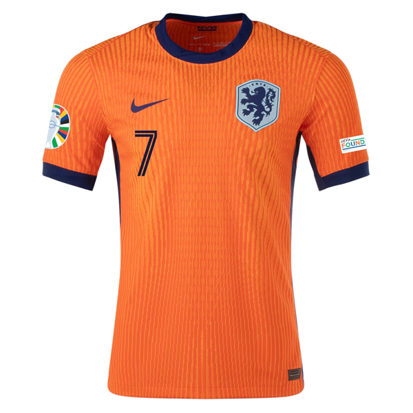 Nike Netherlands Match Authentic Xavi Simons Home Jersey w/ Euro 2024 ...