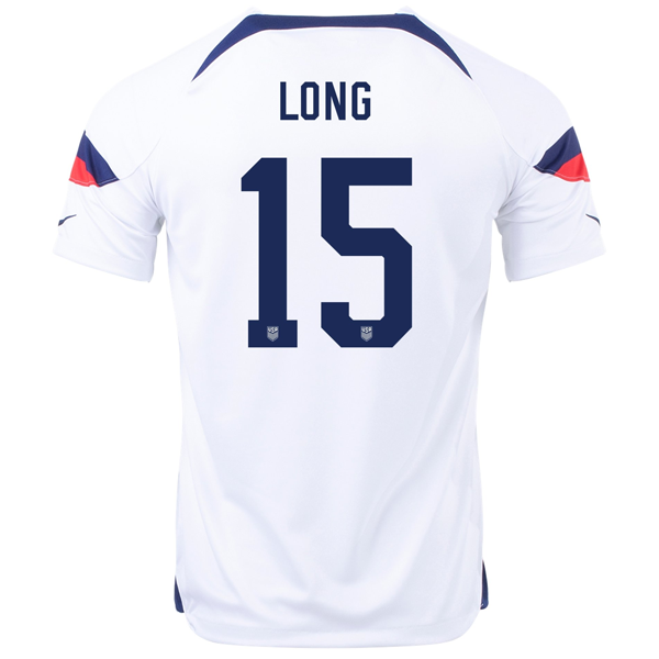 Nike United States Aaron Long Home Jersey 22/23 (White/Loyal Blue ...
